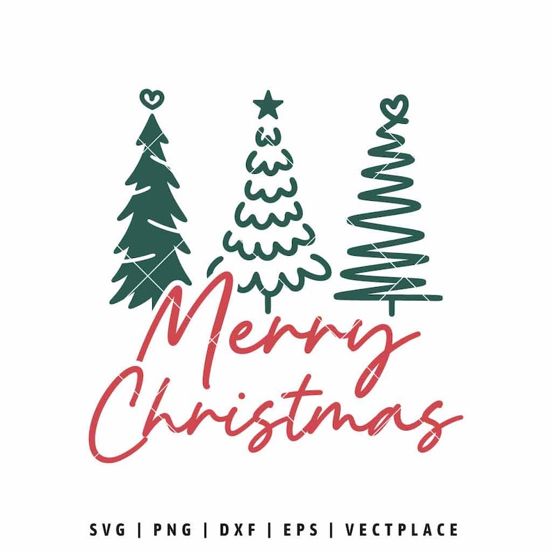 Merry Christmas SVG PNG | Christmas Tree Design for Cricut & Silhouette ...