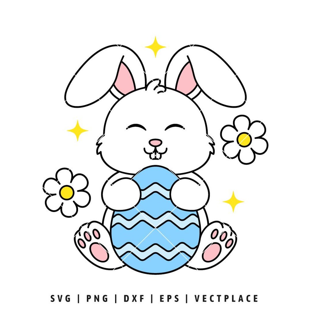 Cute Easter Bunny SVG - Etsy