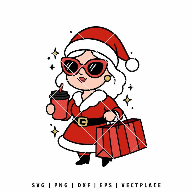 Mrs Claus Face - Etsy