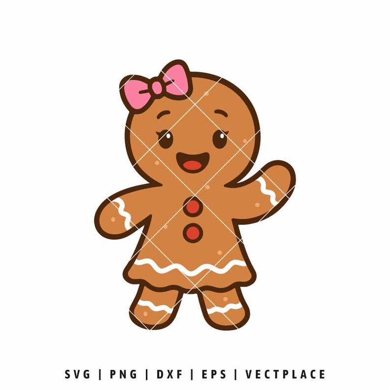 Gingerbread Woman Cookie SVG PNG | Christmas Cut File for Cricut ...