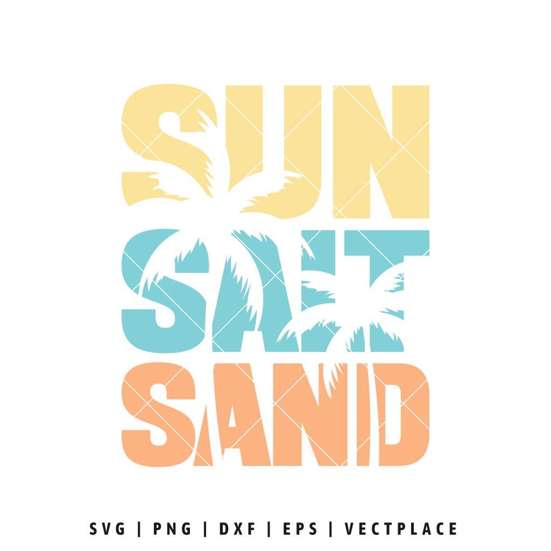 Sun Salt Sand SVG: Summer Beach Design (digital Download) - Etsy