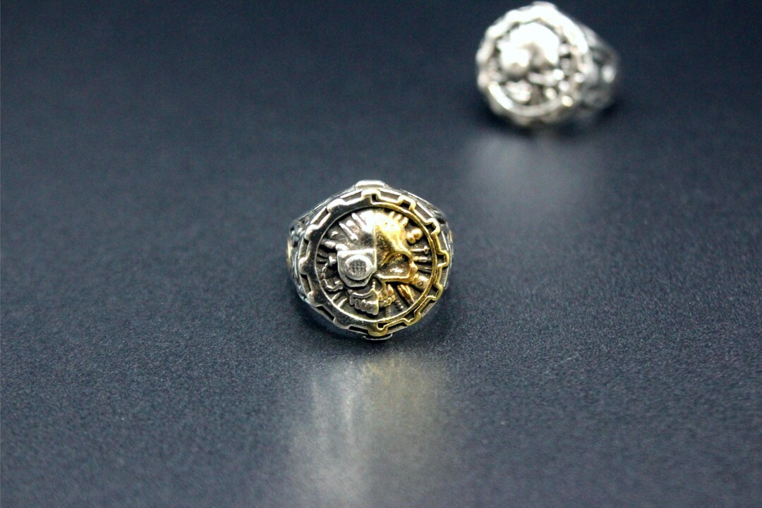 Warhammer 40K Mechanicus Ring – Stainless Steel Cog Mechanicum Badge ...