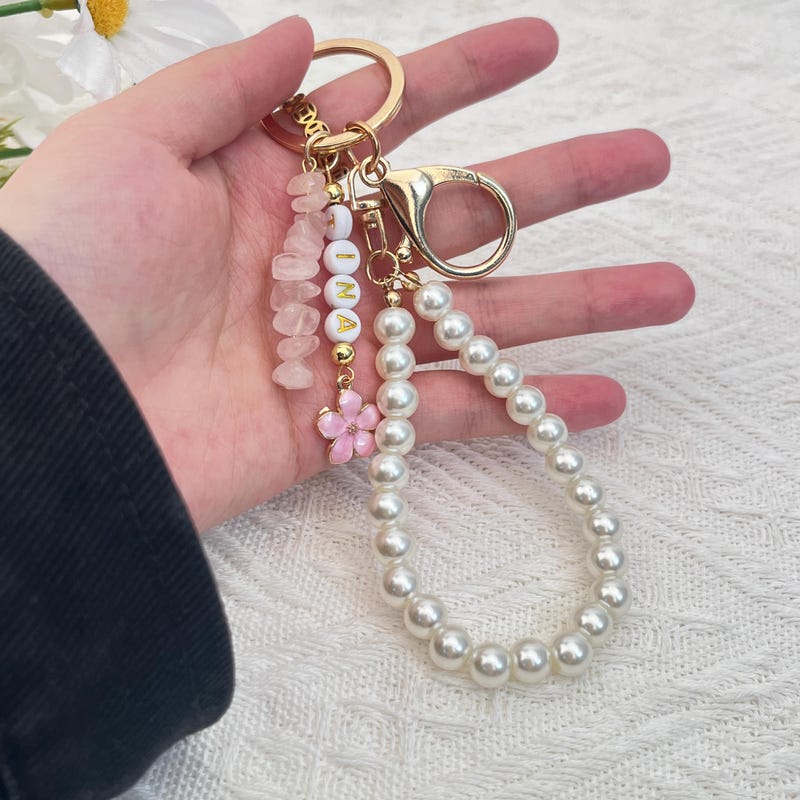 Pearl Key Chain - Etsy