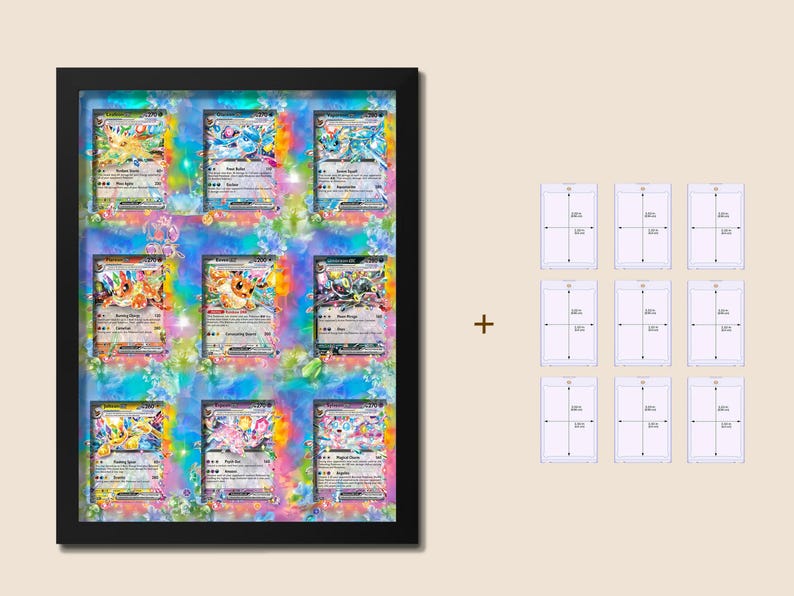 Eevee Evolutions Prismatic Display Frame – 9 Card Pokemon Frame | 12x16 ...