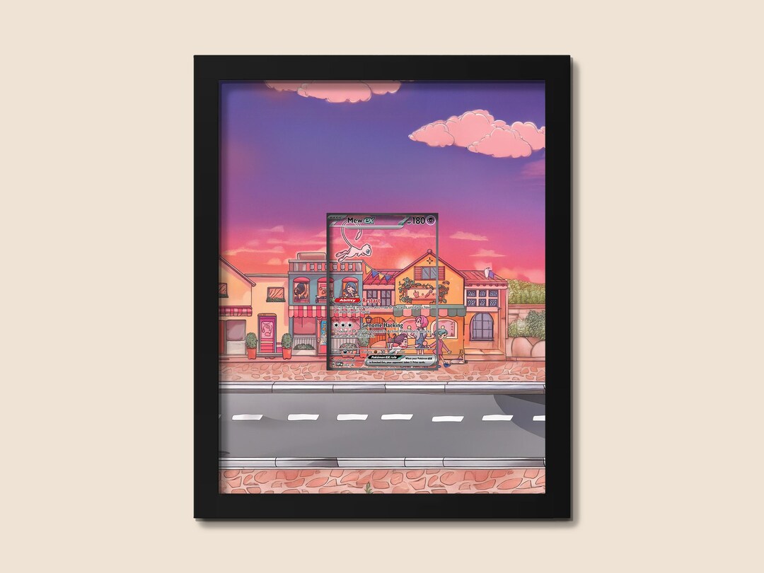 Mew Promo Display Frame Pokémon 151 Holo Card Wall Art Gift for ...