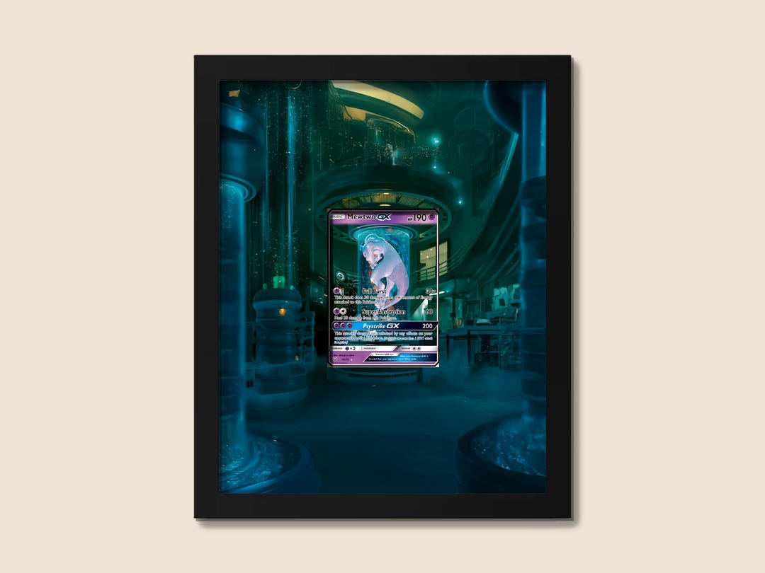 Mewtwo GX Display Frame – Shining Legends Mewtube Pokémon Card | 8x10 ...