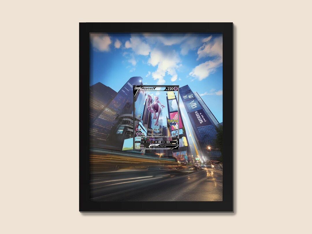 Mewtwo Display Frame – Pokémon GO Card Art | 8x10 Frame for Raw or ...