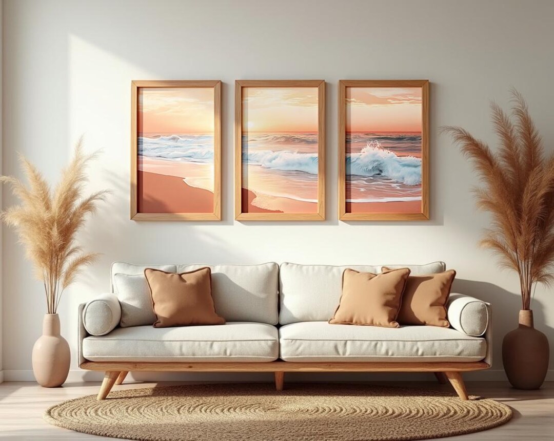 Boho Wall Art. Bohemian Beach Triptych - Etsy