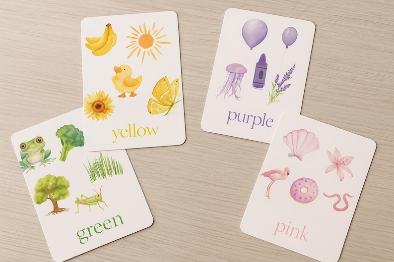 Printable Color Flashcards for Kids – Watercolor Educational Cards ...