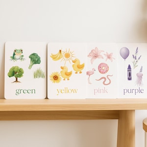 Printable Color Flashcards for Kids – Watercolor Educational Cards ...