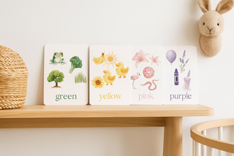 Printable Color Flashcards for Kids – Watercolor Educational Cards ...