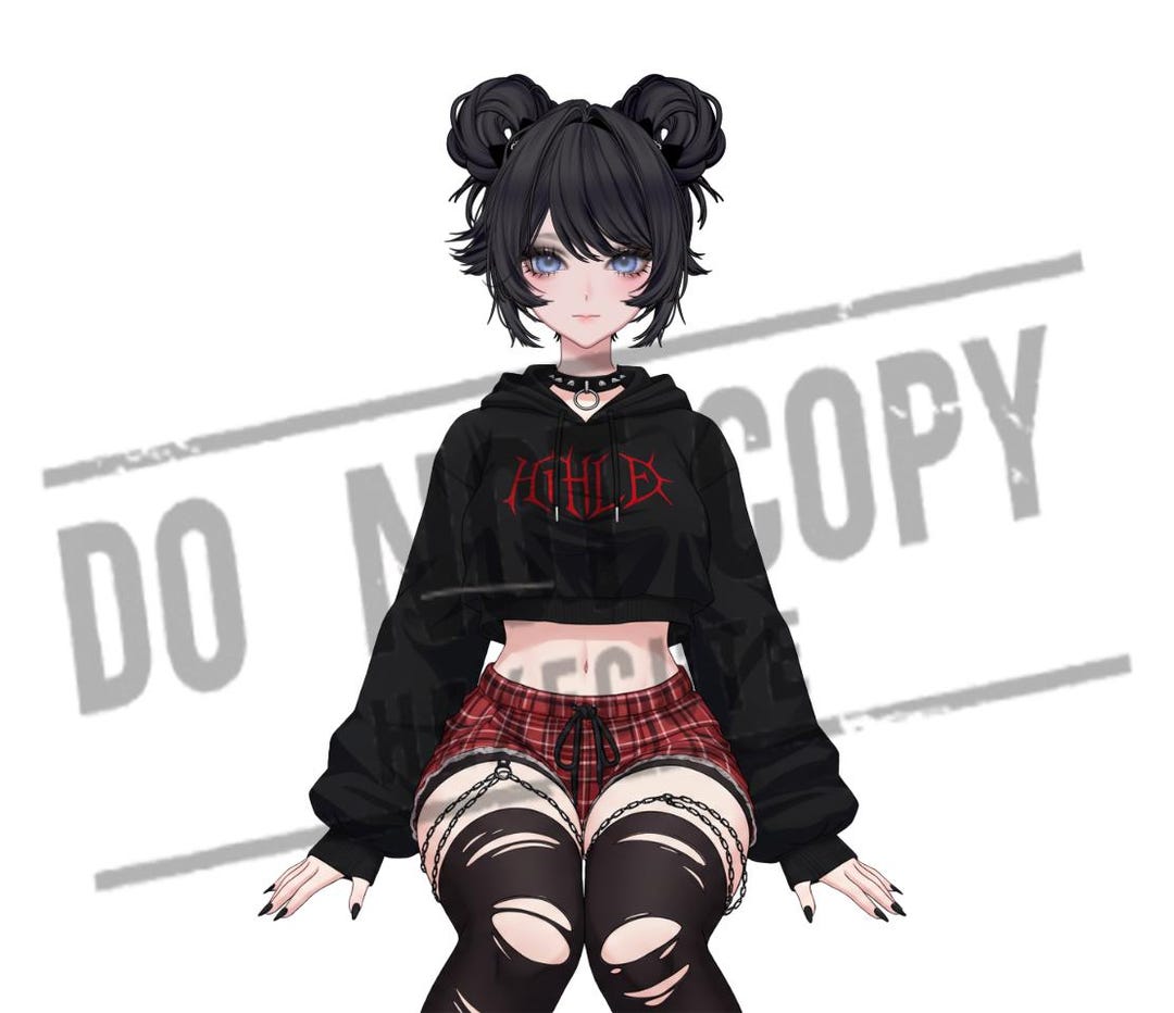 Vtuber Grunge Sitting Toggle Outfit PNG Only – No Rigging - Etsy