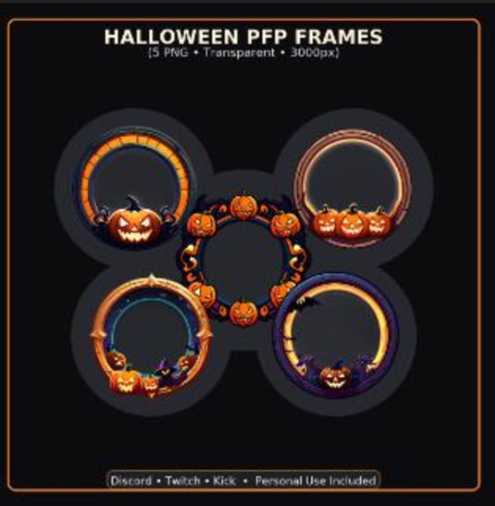 Halloween PFP Frame Bundle - Etsy