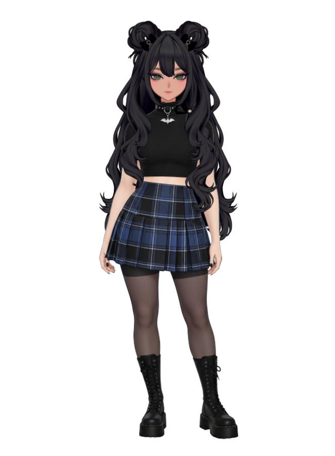 Goth Schoolgirl PNG Outfit | Vtuber Toggle Asset - Etsy