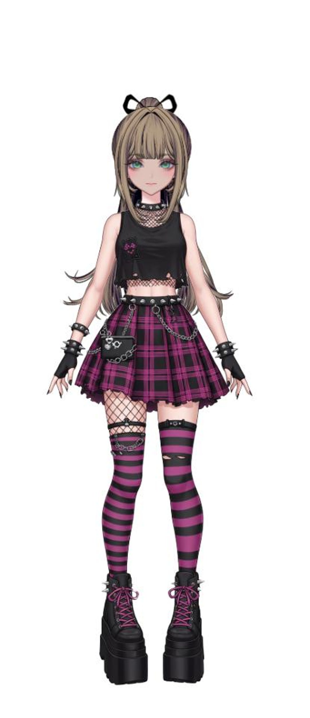 Pop Punk Princess Alt Toggle Outfit | Vtube Studio PNG Asset - Etsy