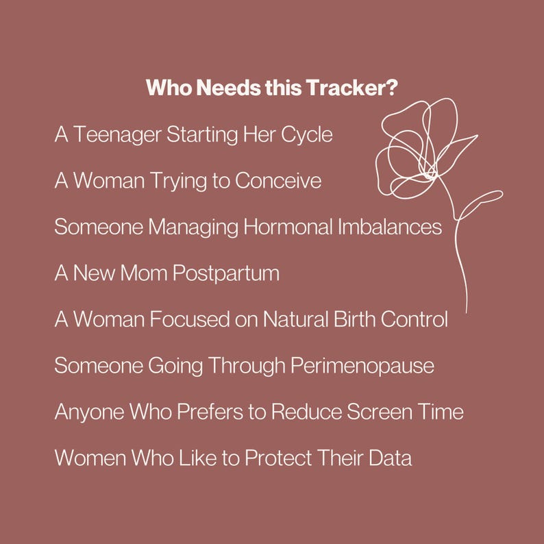 Printable Cycle Tracker Aesthetic FAM Calendar for Hormone Health IVF ...