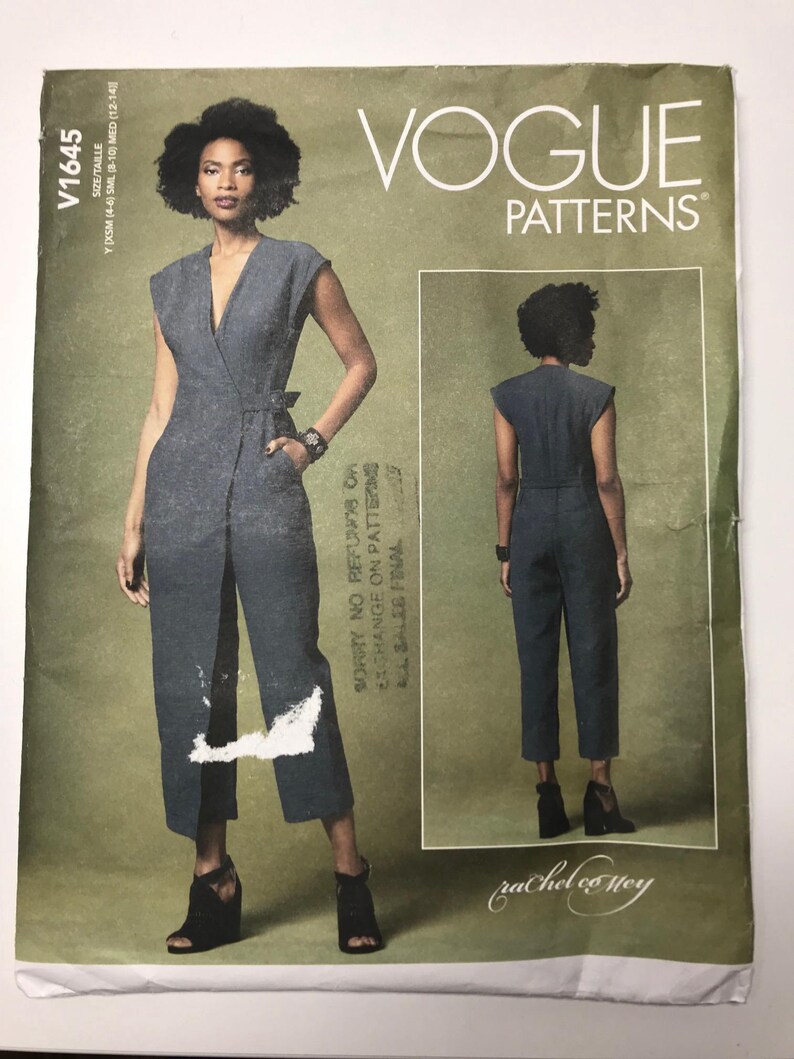 Vogue V1645 Sewing Pattern: Misses' Mock Wrap Jumpsuit (sizes 4-14) - Etsy