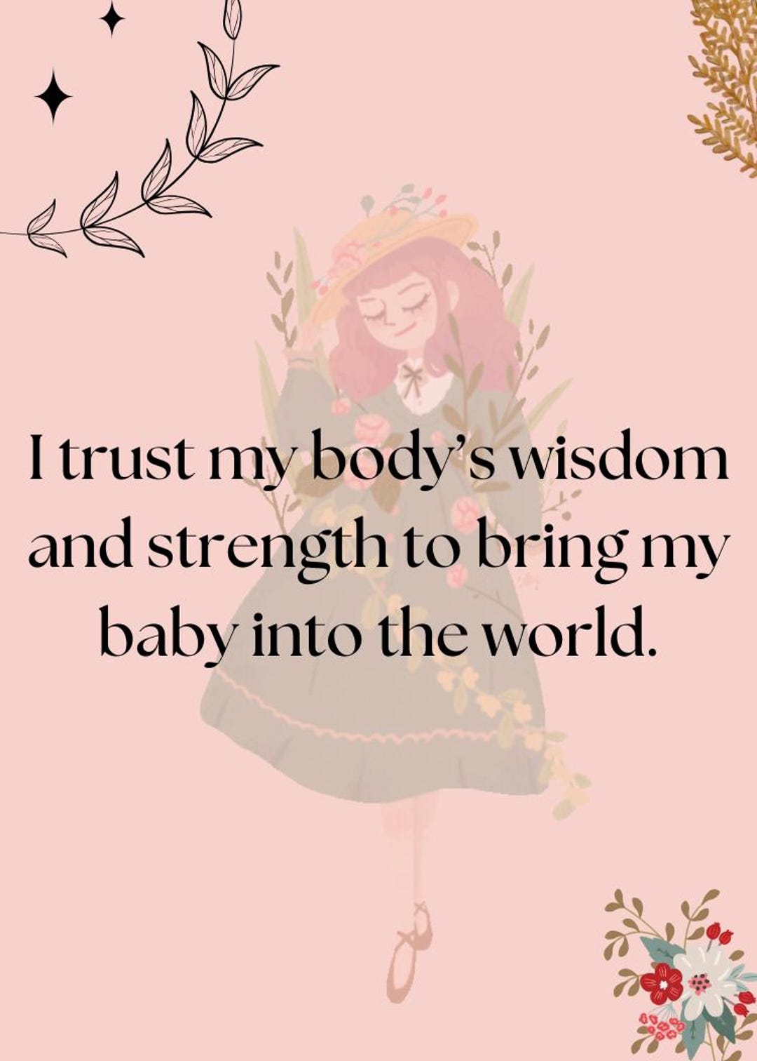 Birth Affirmation 50 Cards - Printable Labor & Birth Affirmations ...