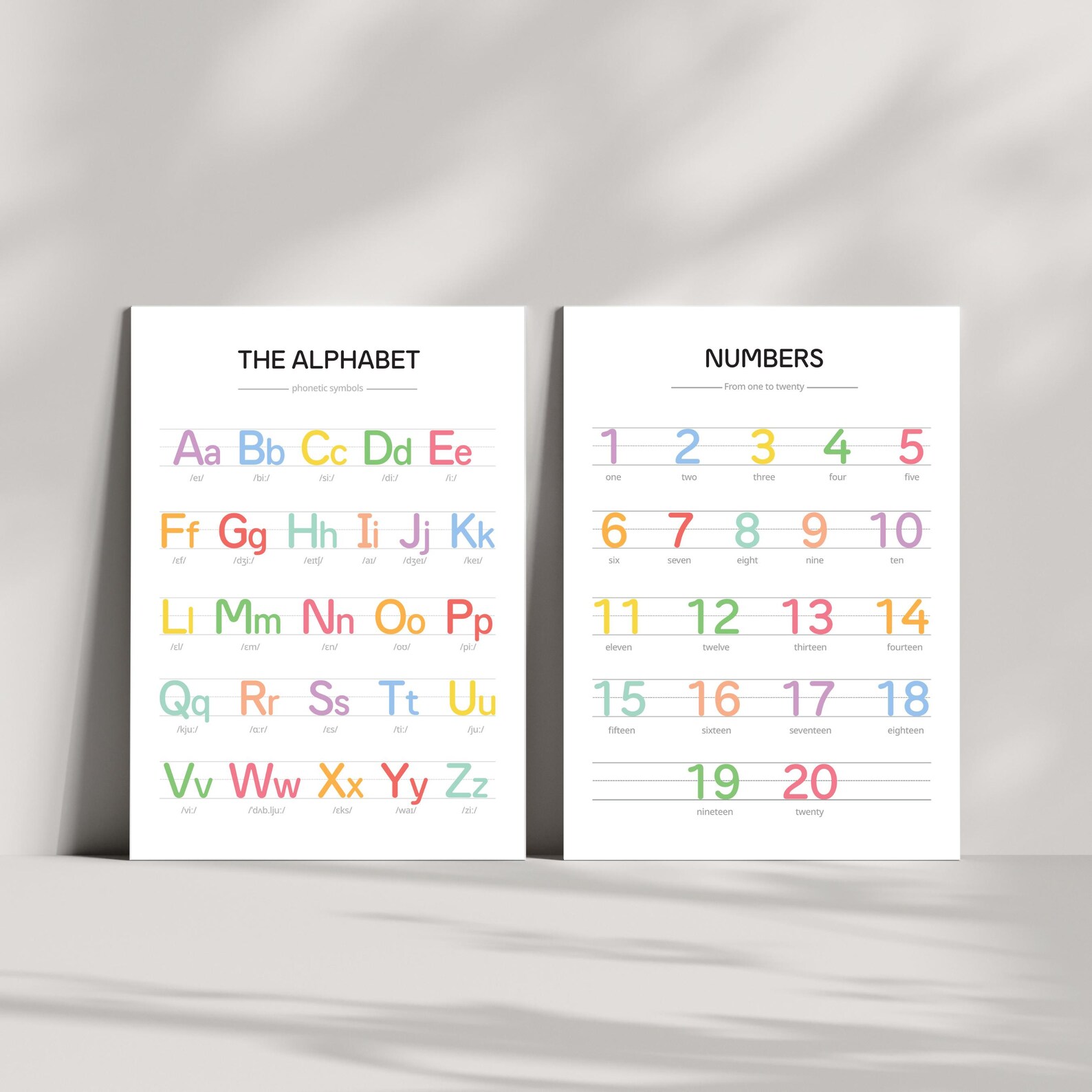 Educational Posters Bundle of 8 | Alphabet, Numbers, Colors, Shapes ...