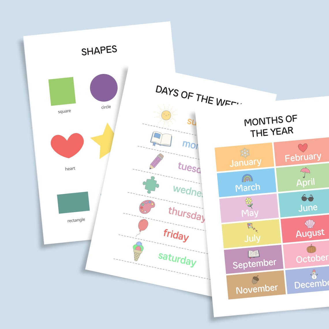 Months of the Year Poster for Kids – Pastel Classroom Wall Art ...