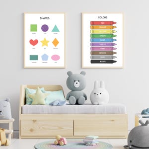Pastel Shapes Poster for Kids – Printable Educational Wall Art for ...