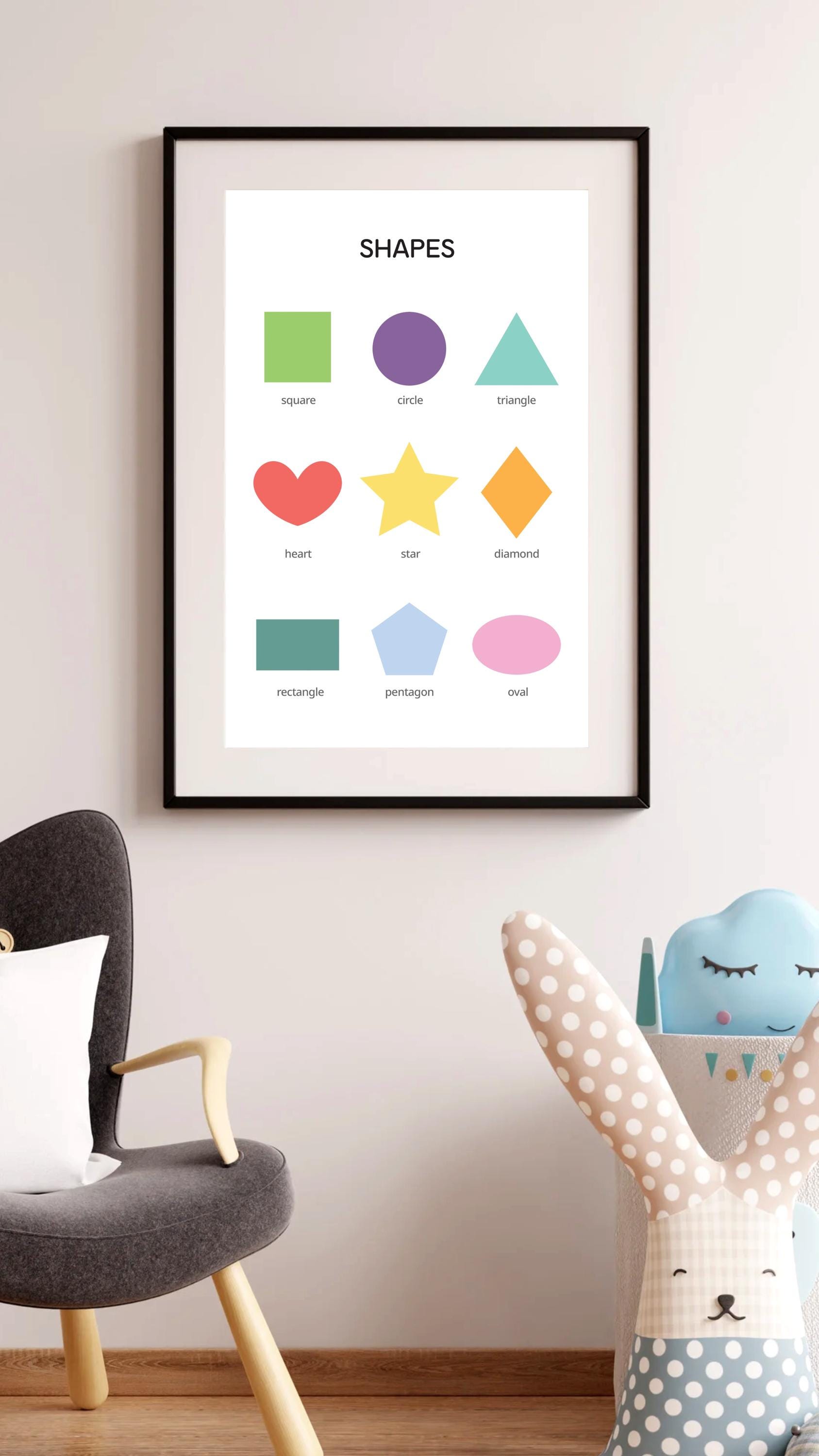 Pastel Shapes Poster: Educational Nursery Wall Art (digital Download ...
