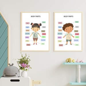 Body Parts Printable for Kids – Educational Boy Anatomy Poster, Chart ...