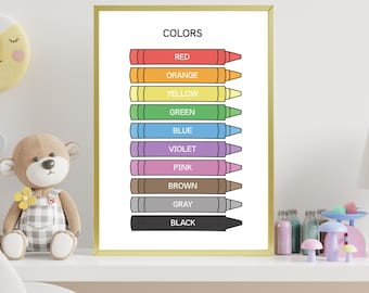 Crayon Colors Capital Digital Download, Educational Colors Poster ...