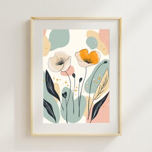 Boho Floral Wall Art Set of 3 – Beige Terracotta Botanical Prints ...
