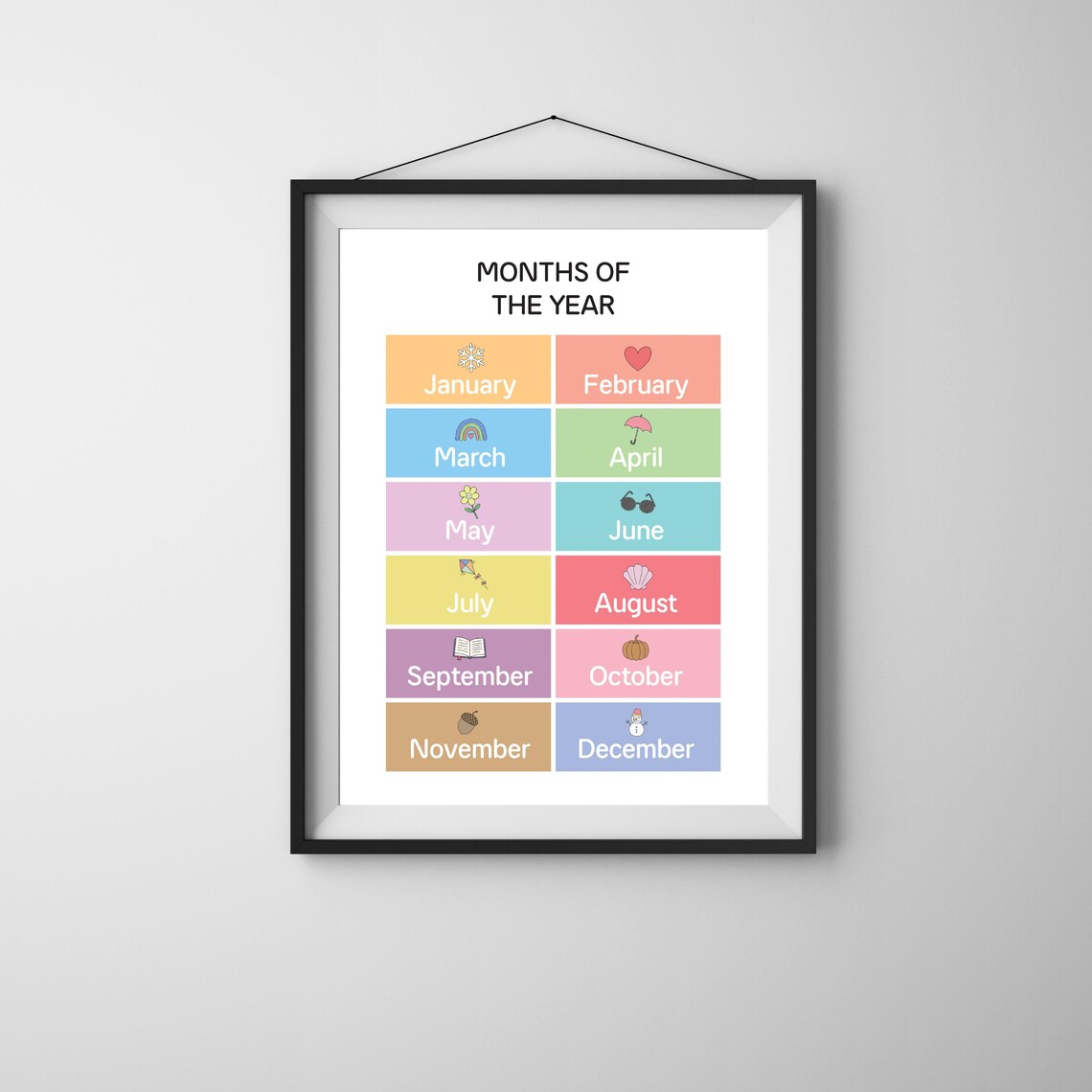 Months of the Year Poster for Kids – Pastel Classroom Wall Art ...