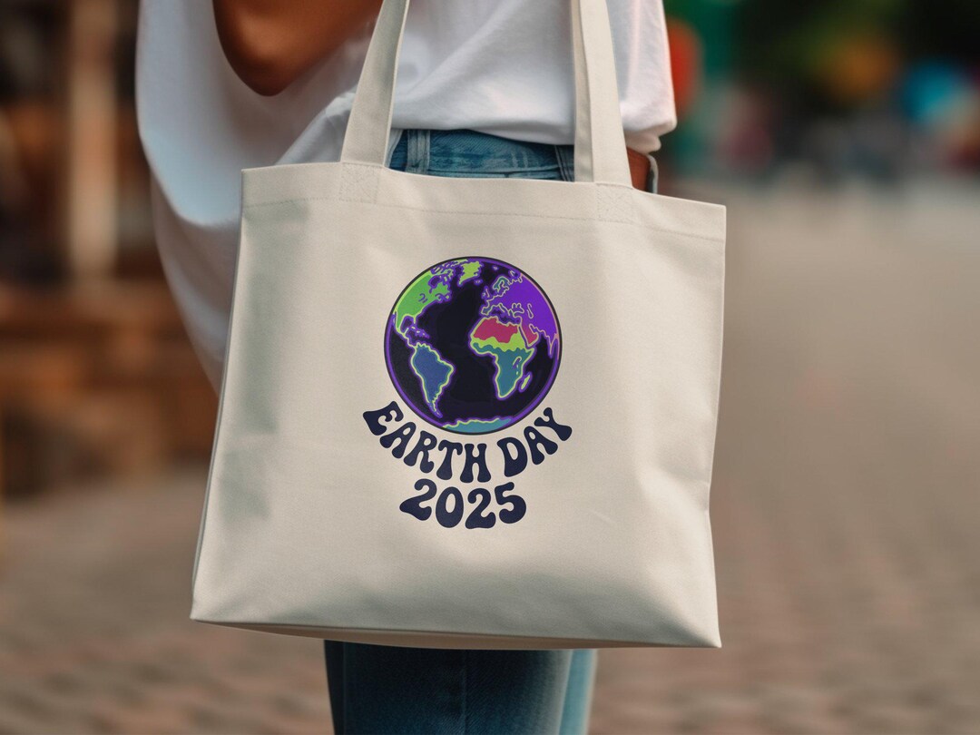 Earth Day 2025 Tote Bag, Save Earth Tote, Eco-friendly Reusable Bag ...