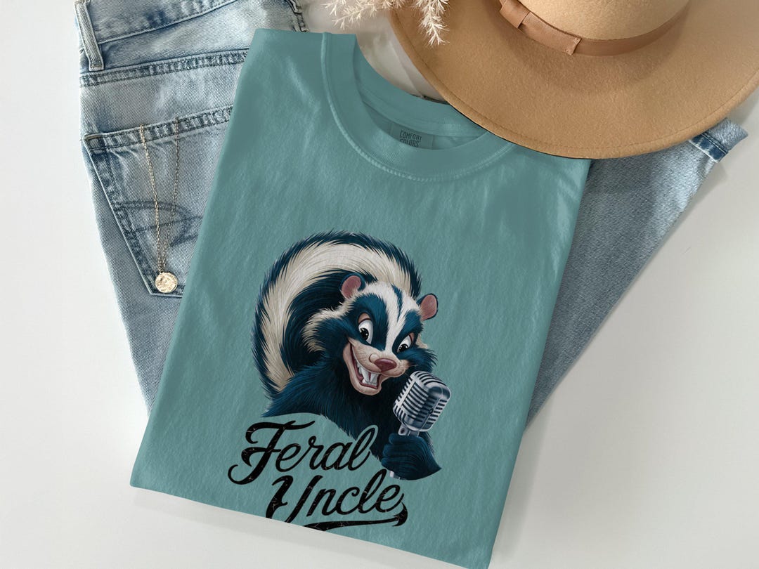 Feral Uncle Skunk T-shirt, Funny Animal Graphic Tee, Unique Gift for Him or Her, Cute Skunk and ...