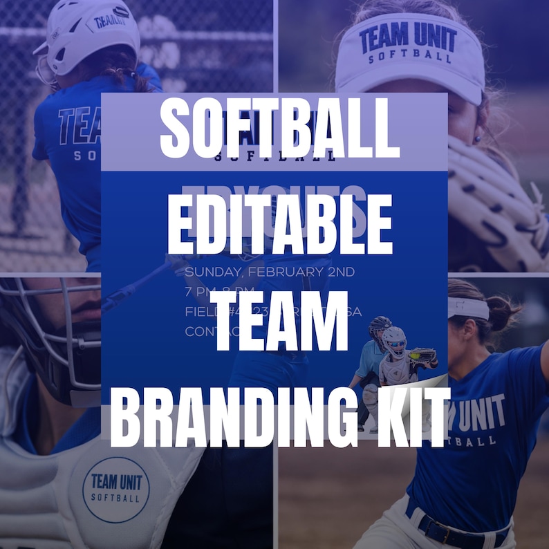 Softball Team Branding Kit | Editable Canva Templates (instant Download ...