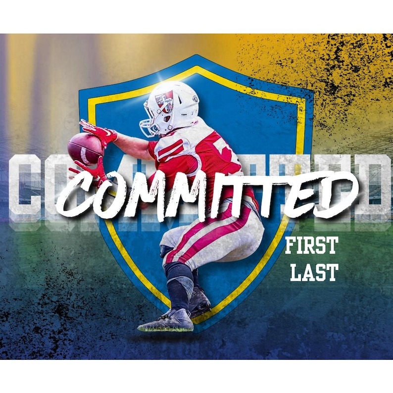 COMMITMENT GRAPHIC Canva Template for Sports, Football, Baseball ...