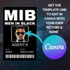 MIB Agent M Men in Black ID Card Landscape Horizontal - Replica Prop ...