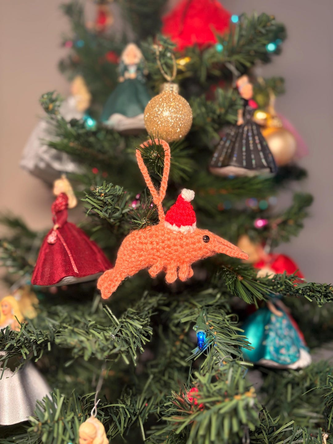 Santa Shrimp: Crochet Amigurumi Handmade Shrimp in a Santa Hat ...