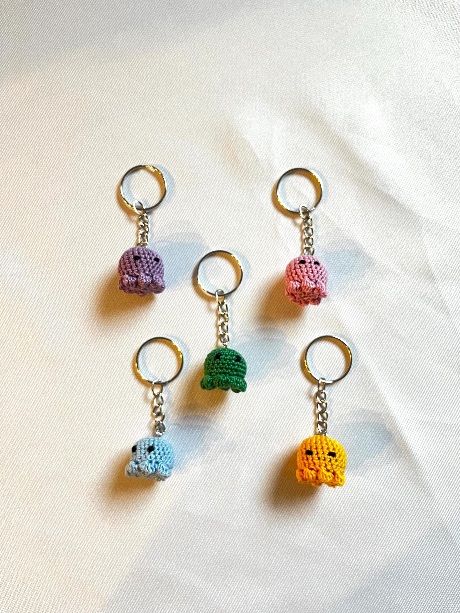 Tiny Octopus Keychain, Crochet Amigurumi Bag Charm, Mini Ocean Keyring ...