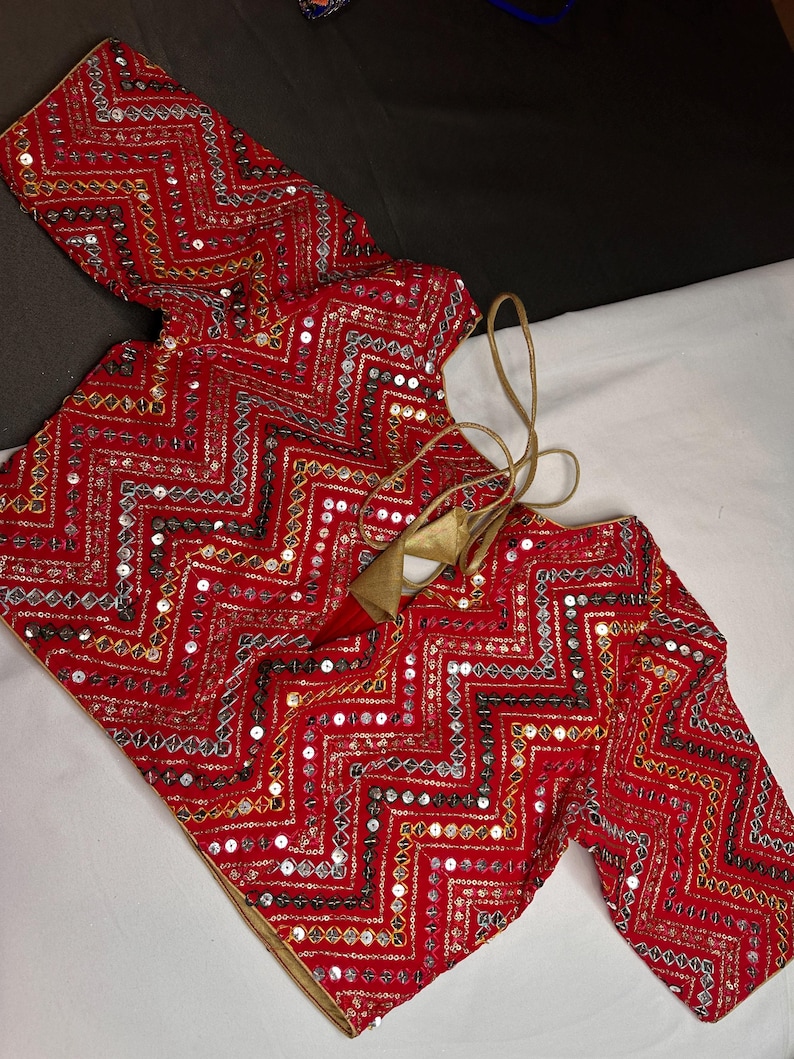 Red Multi Color Blouse /stitched Ready Made Blouse Saree - Etsy