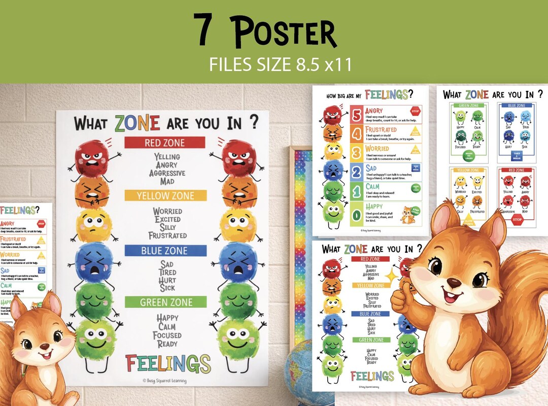 Zones of Regulation Posters & Flashcards | SEL Visuals (digital ...
