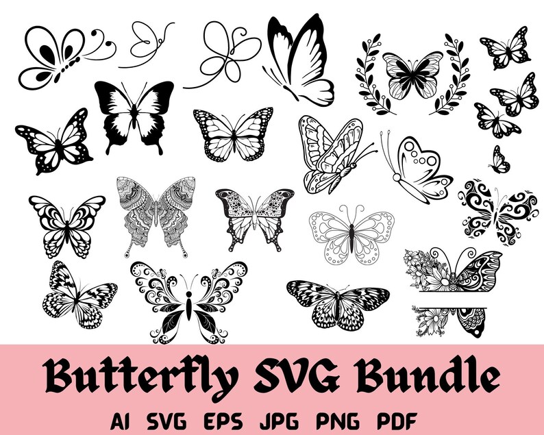 Butterfly Svg Bundle, Butterfly Vector, Butterfly Svg Files, Butterfly ...