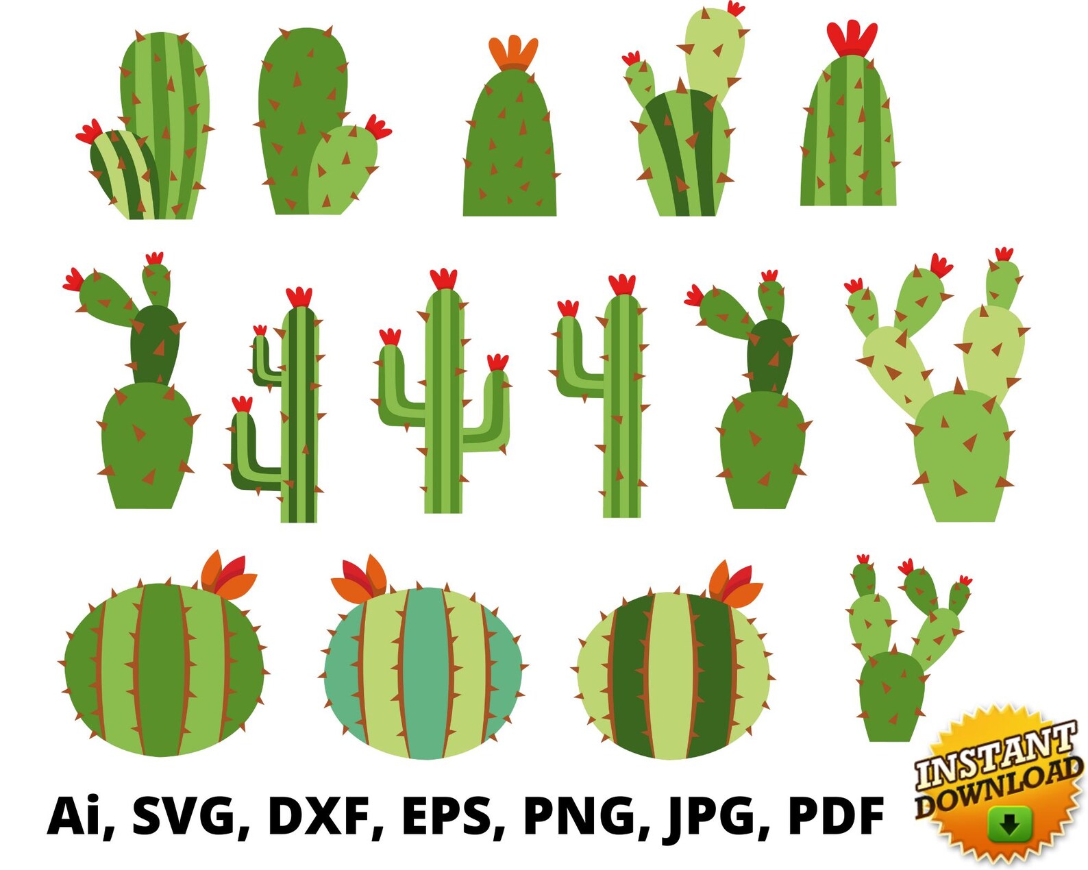 Cactus SVG, Cactus Svg Files for Cricut, Cactus Svg Bundle, PNG, DXF ...