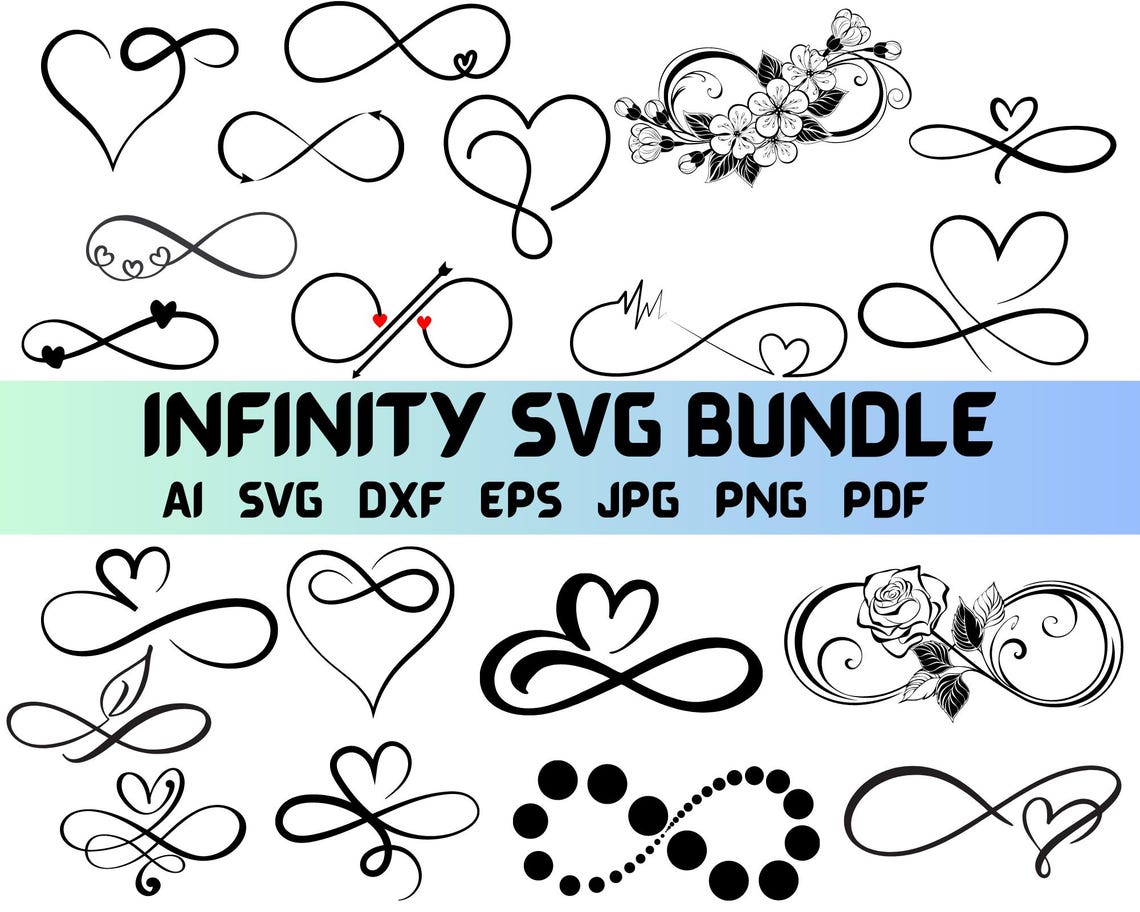 Infinity Svg, Infinity Love Svg, Love Svg, Heart Svg, Infinite Heart ...