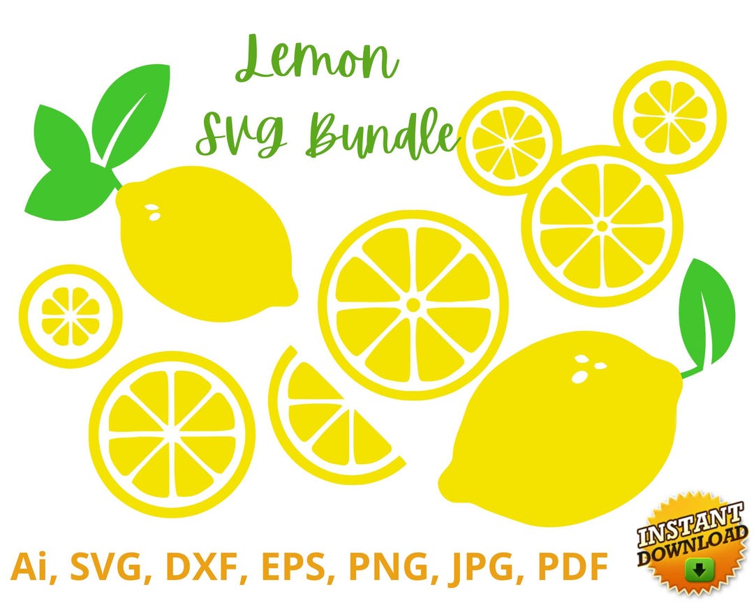 Lemon Svg Bundle, Lemon Svg, Lemon Clipart, Lemon Silhouette, Lemon ...