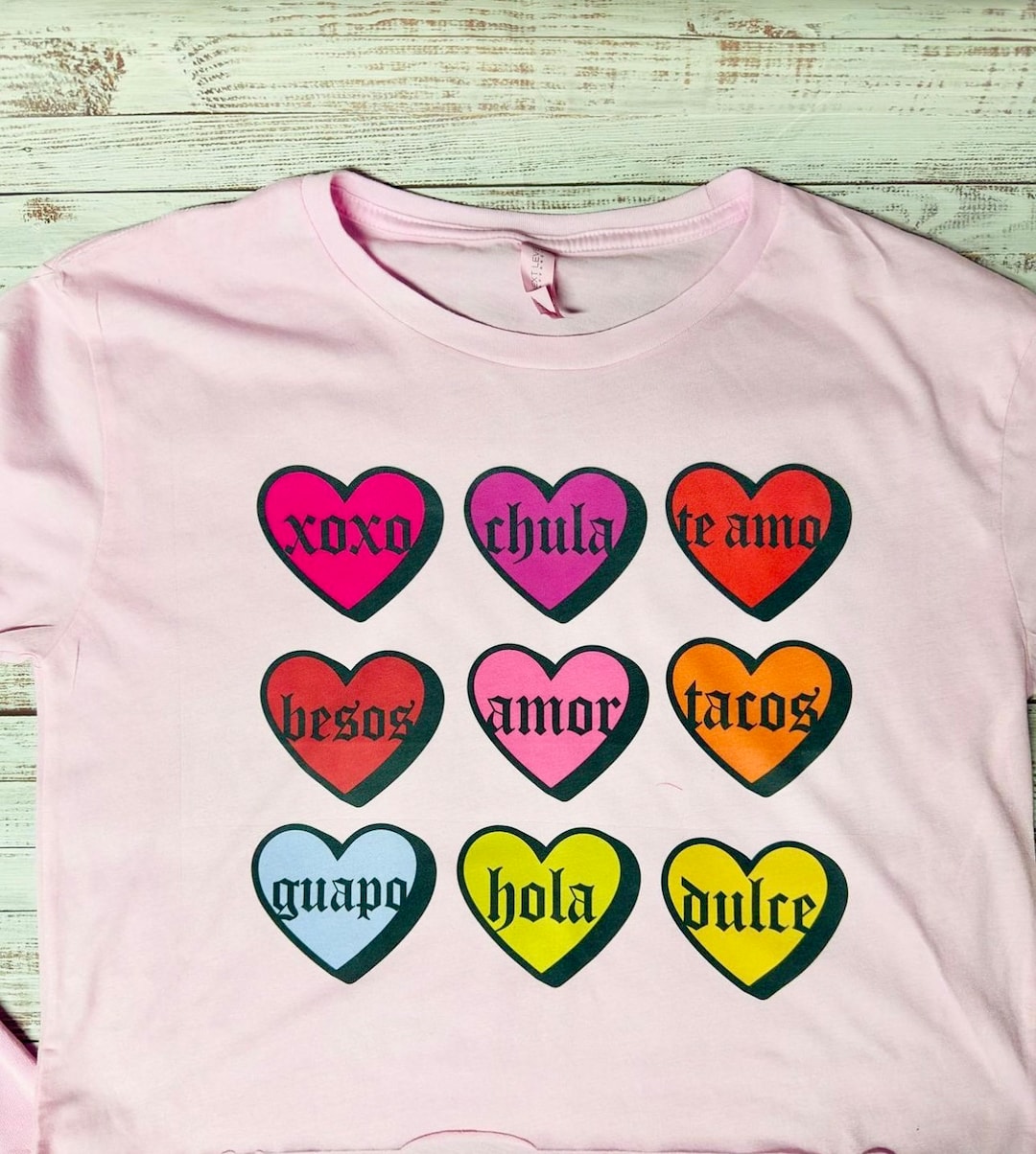 Spanish Conversation Hearts Tee - Etsy