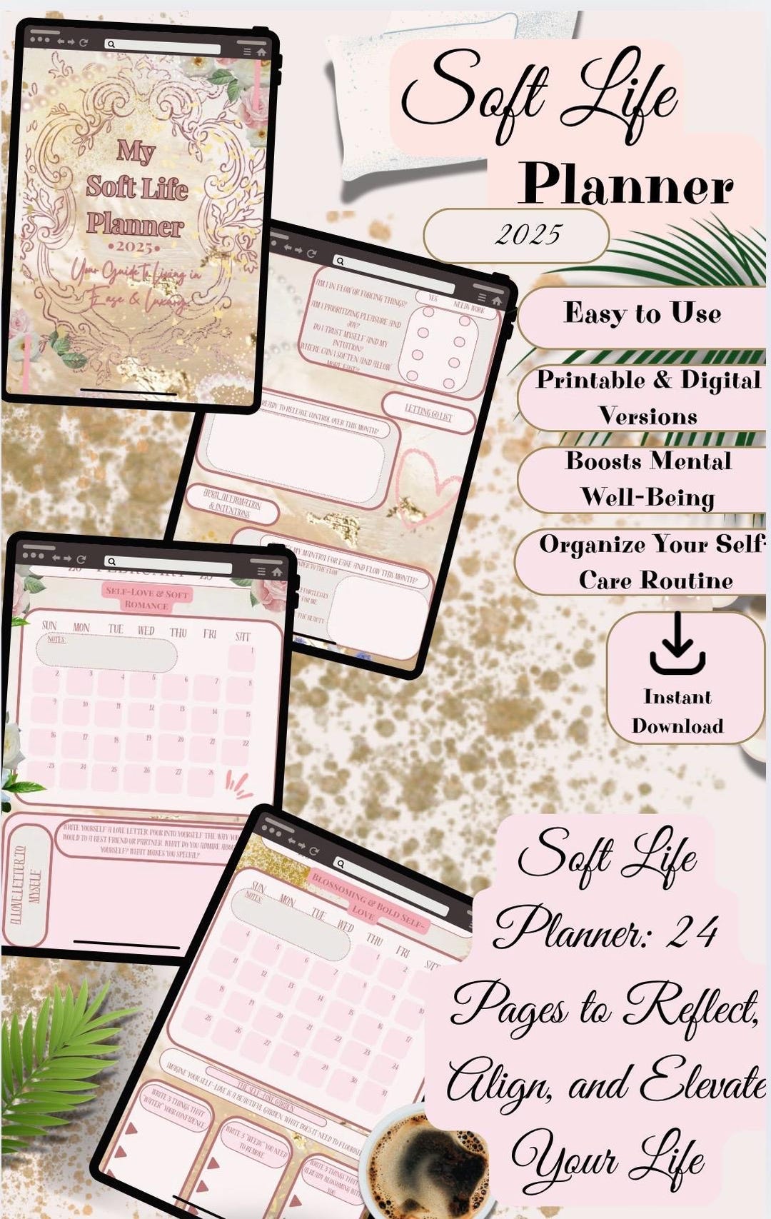 Soft Life Digital Planner - Minimalist iPad Tablet Planner - Daily ...
