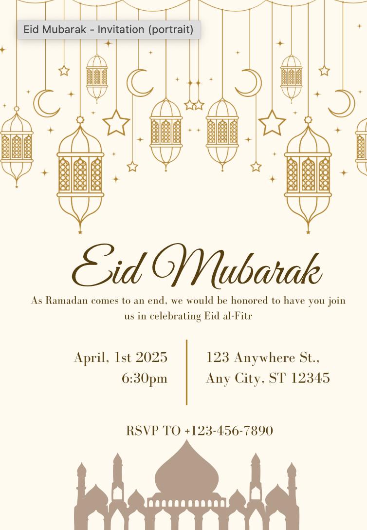 Eid Party Invitation - Etsy