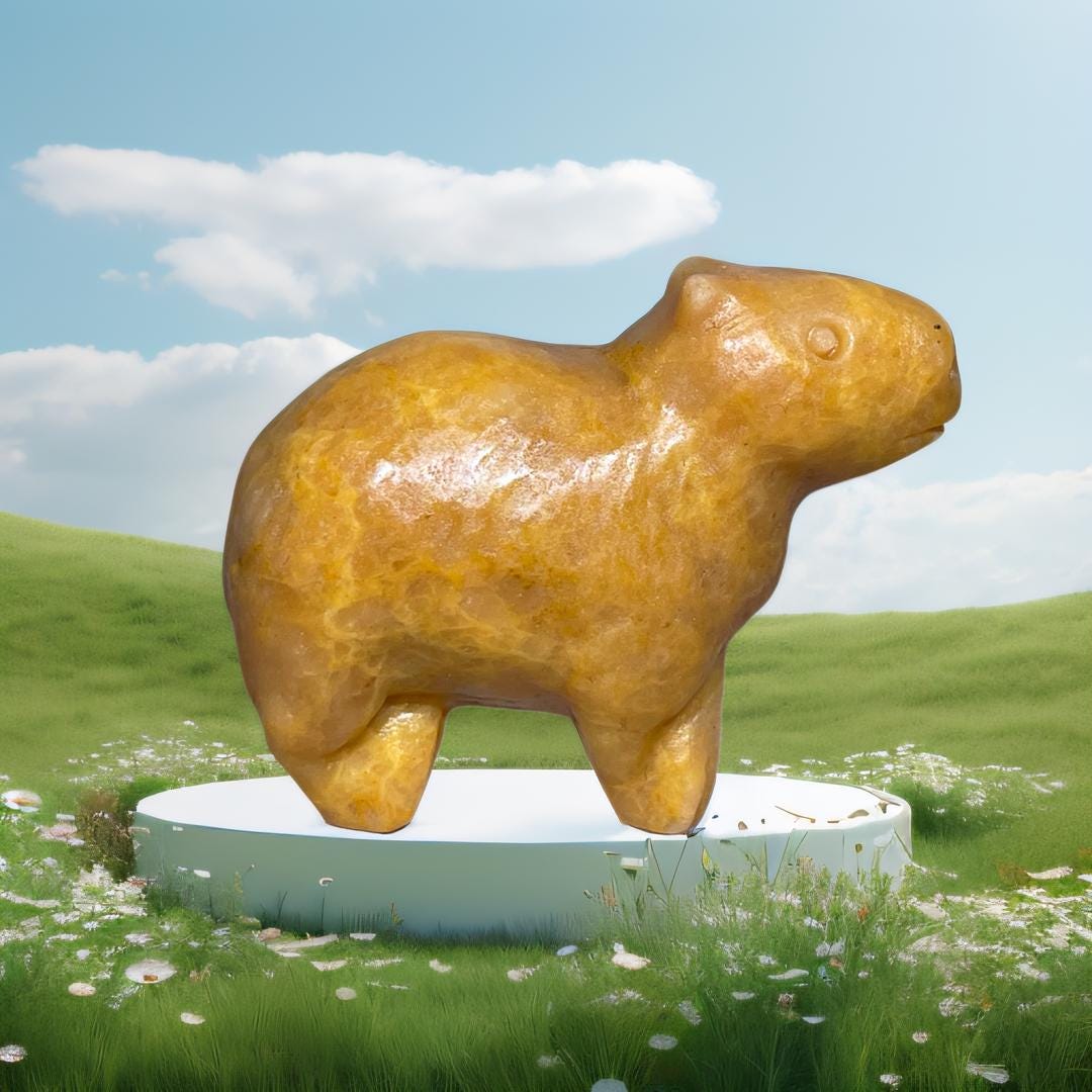 2'' Natural Yellow Jade Capybara, Crystal Capybara, Crystal Animals - Etsy