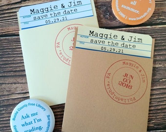 Save the Date Template, Library Card Book Literary, Editable, Printable ...