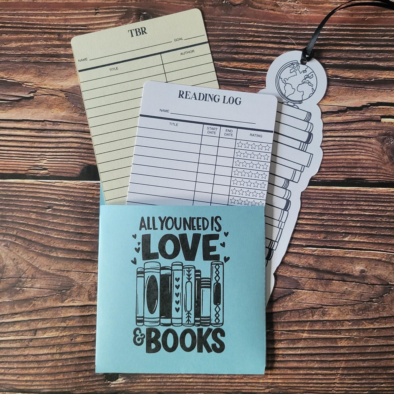 Reader Gift Bundle | TBR Card | Reader Log | Bookmark - Etsy