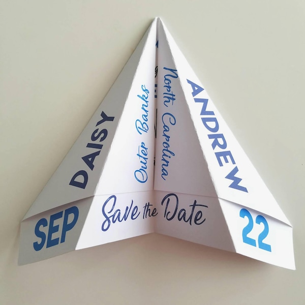 Save the Date Paper Airplane - Etsy